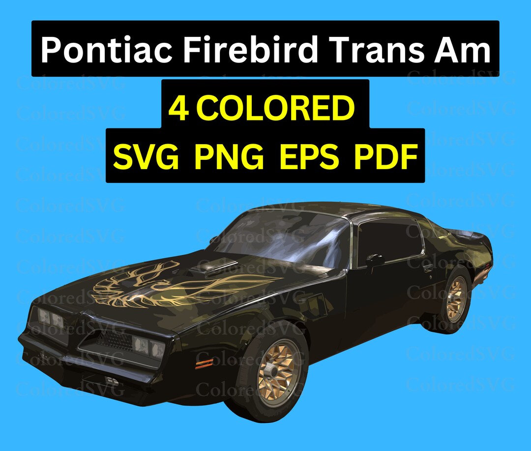 Pontiac Firebird Trans Am Clipart SVG PNG EPS Pdf Instant - Etsy UK