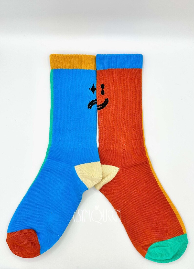 Mismatched Socks, Smiley Face Socks, Sad Face Socks, Fun Socks, Printed ...