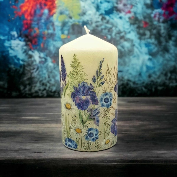 Floral Design Candle - Etsy