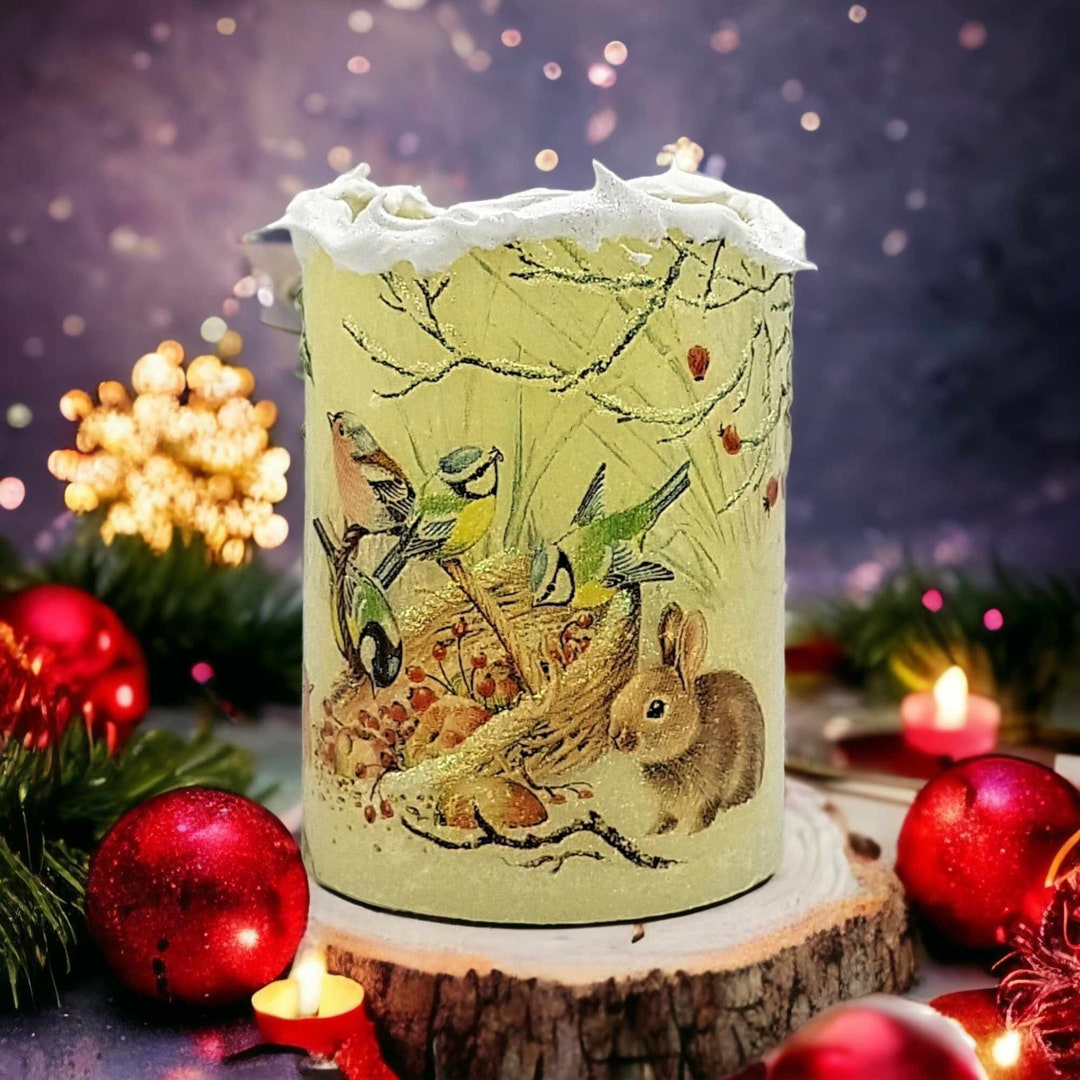 Winter Scene Christmas LED Candle, Festive Flameless Scented Candle ...