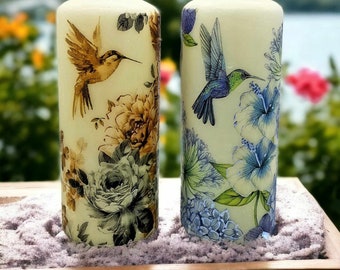 Ribbed Pillar Decorative Candle - Etsy UK