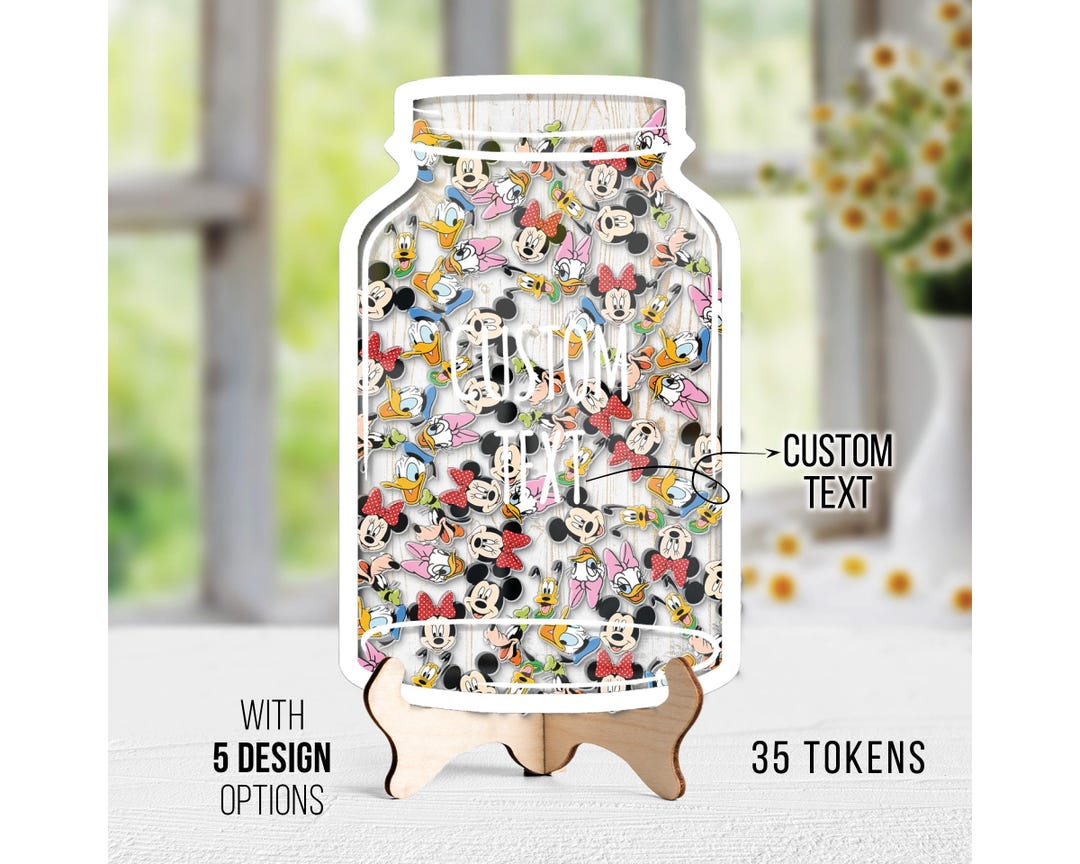 Custom Minnie Mouse Reward Jar: Kids Behavior Tracker With Stand or ...