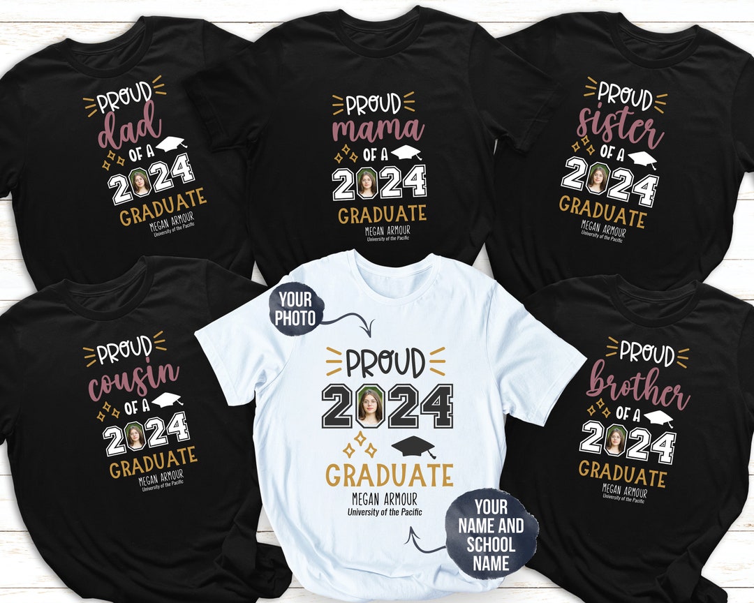 Custom Family Graduation T-shirt: Add Photo, Class of 2024 - Etsy