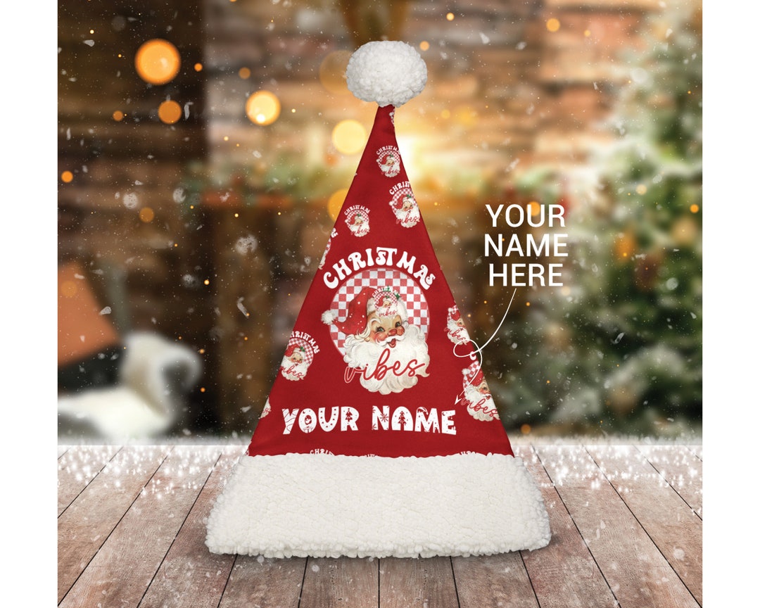 Personalized Christmas Santa Hats, Custom Christmas Hats, Christmas ...