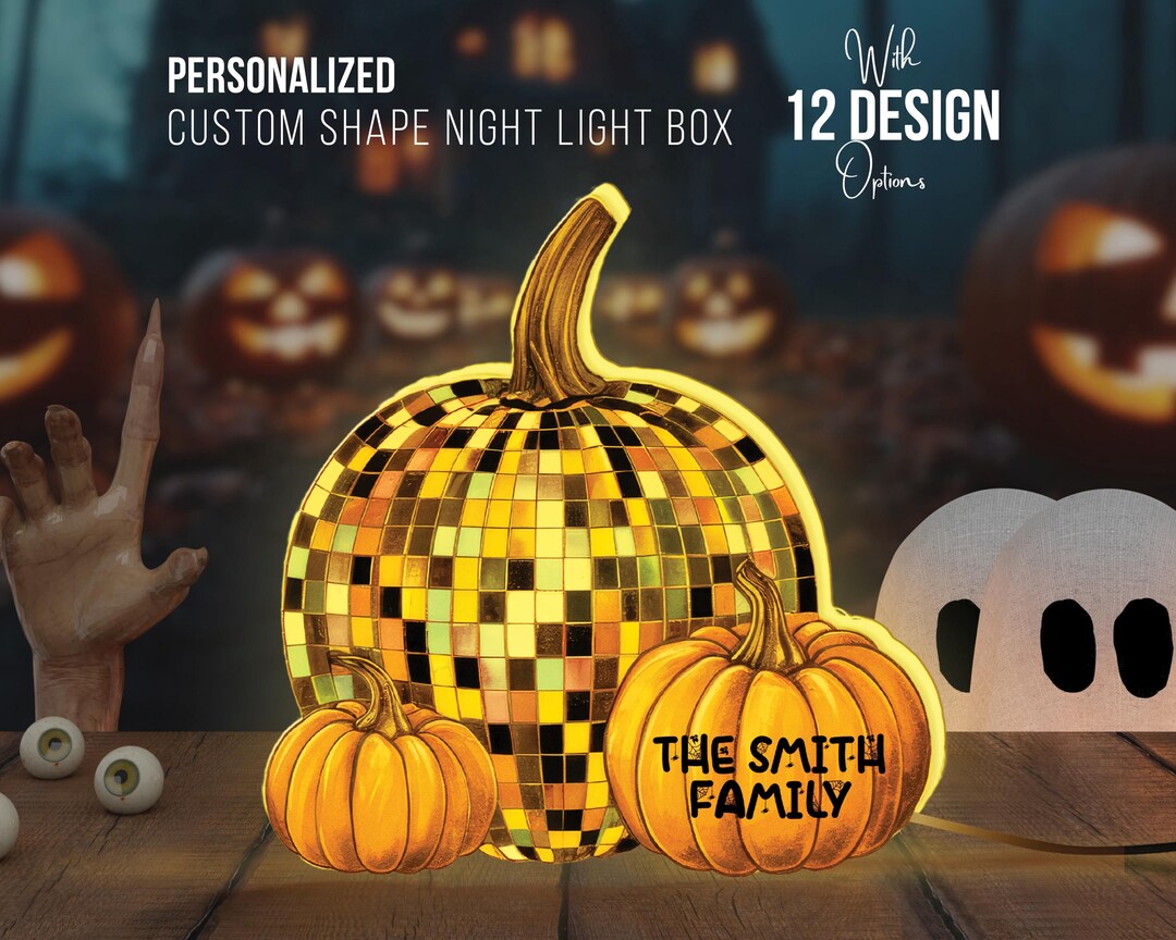 Personalized Pumpkin Night Light Box: Halloween Decor & Gift - Etsy