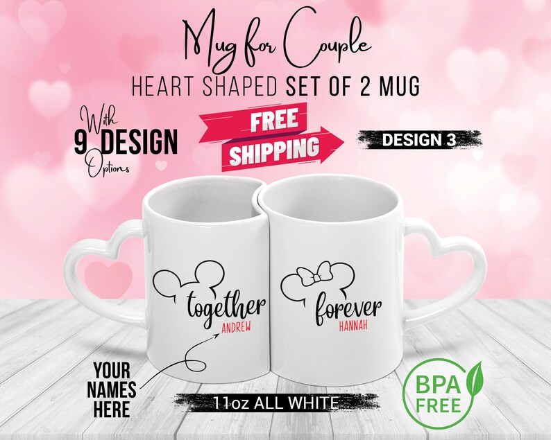 Personalized Couple Mug With Name Engagement Mugs Custom - Etsy