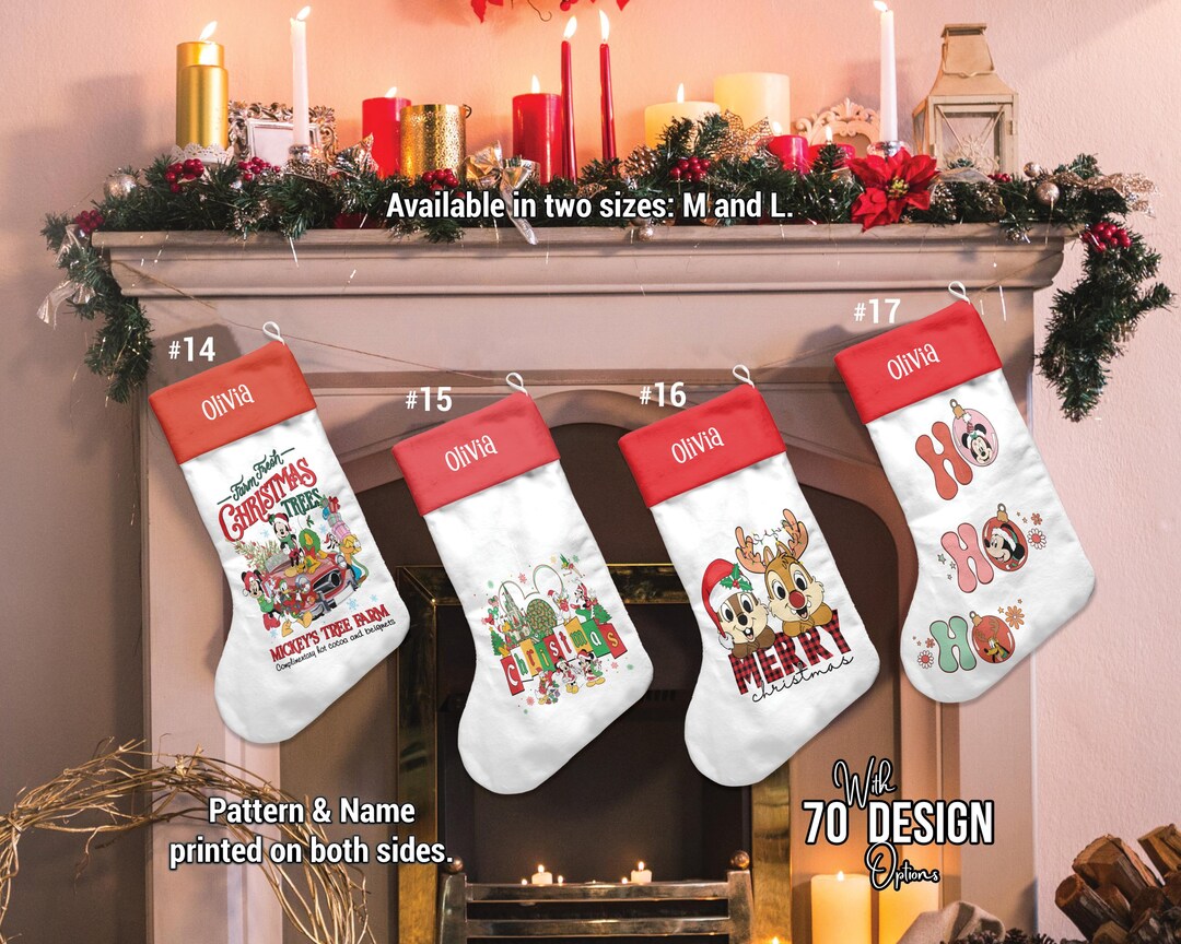 Christmas Stocking, Personalized Disney Christmas Stocking, Family Name ...