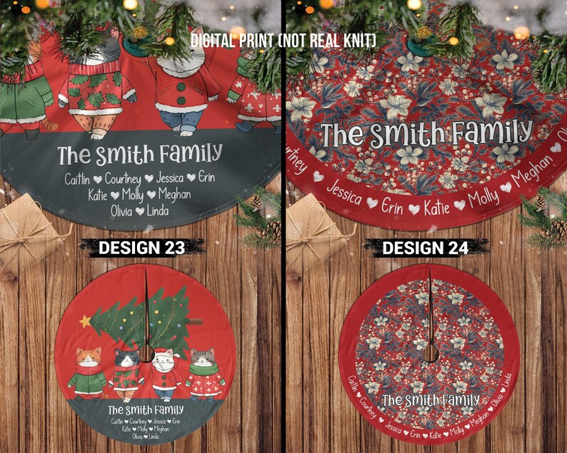Personalized Family Christmas Tree Skirt, Custom Snowman Holiday Decor ...