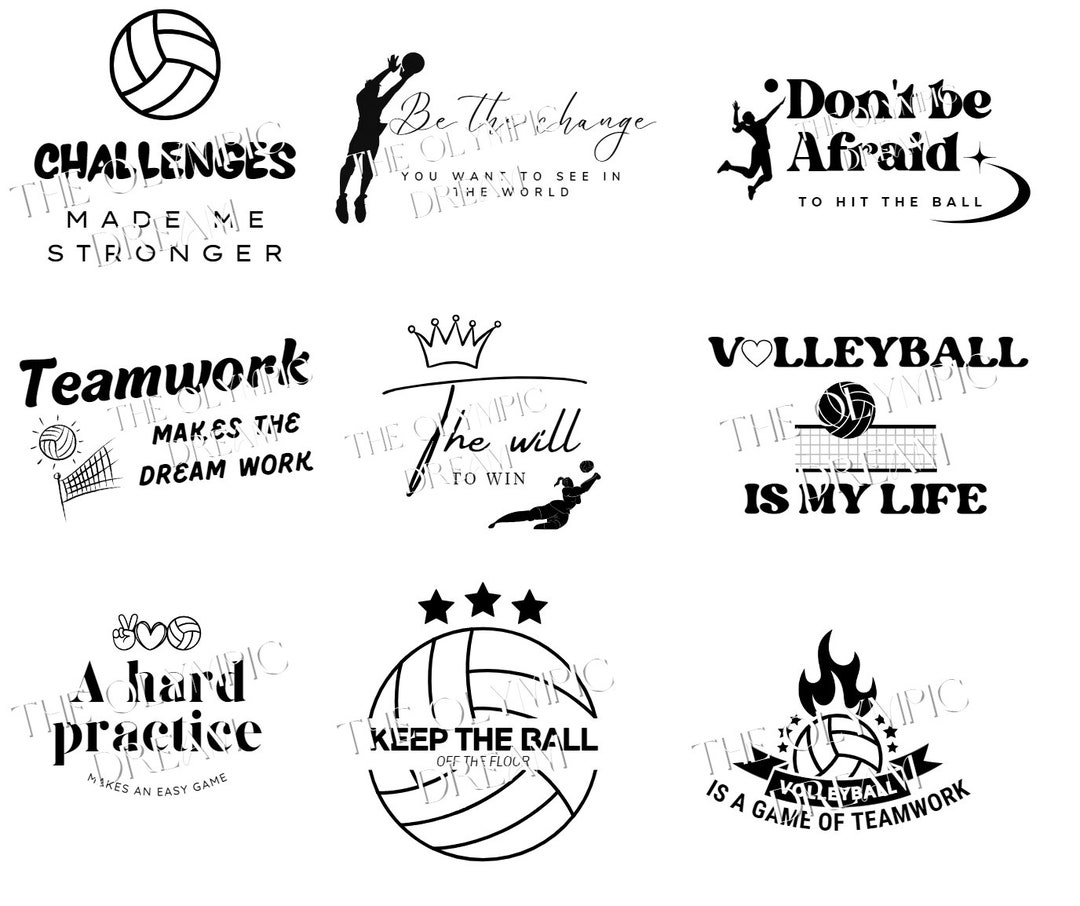 Volleyball SVG Bundle Quotes and Sayings, Sports Typography Design ...