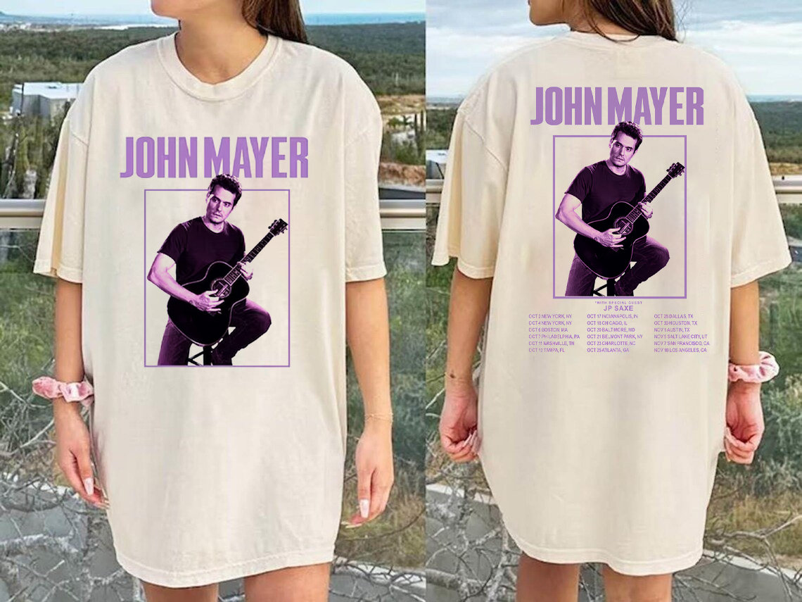 Color John Mayer Fall Solo Tour Dates USA 2023 Tour T Shirt sold by ...