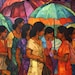 Rainy Day Filipino Art Print – Fiesta Women Scene | Modernist ...