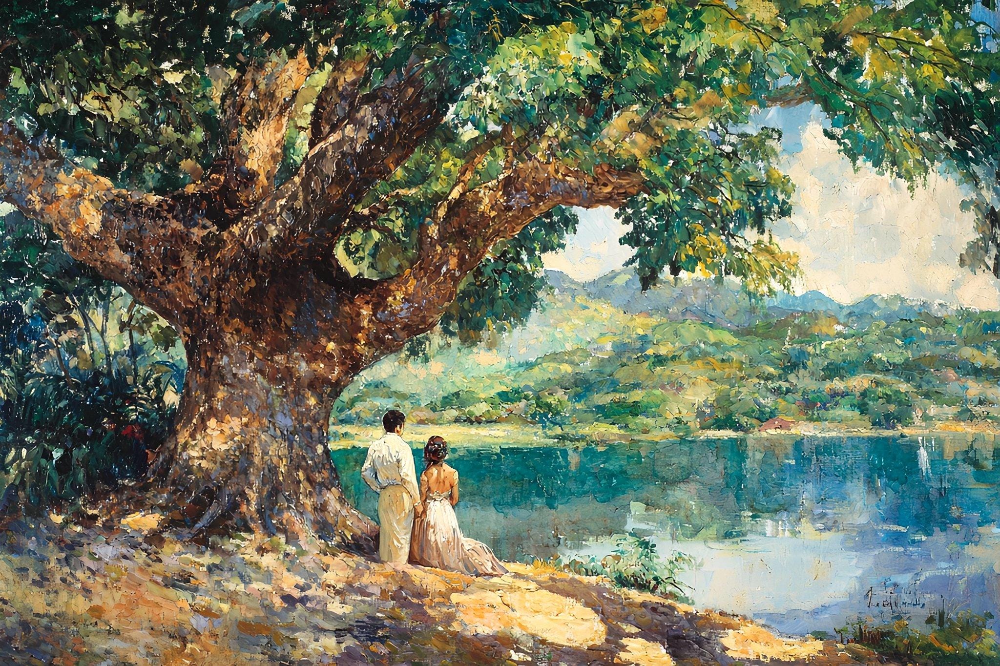 Filipino Folklore Art – Lovers Under the Balete Tree | Philippine ...