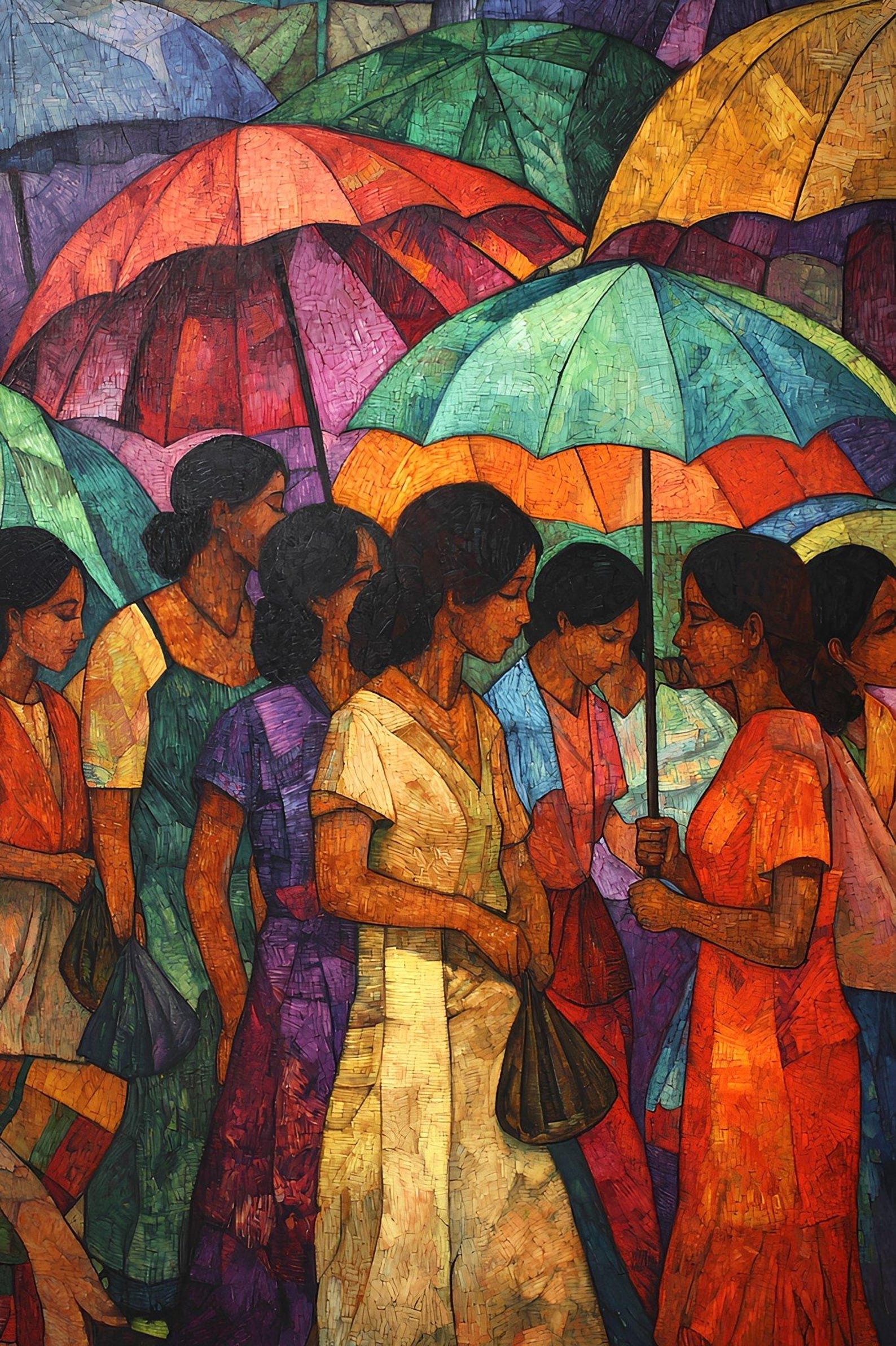 Rainy Day Filipino Art Print – Fiesta Women Scene | Modernist ...