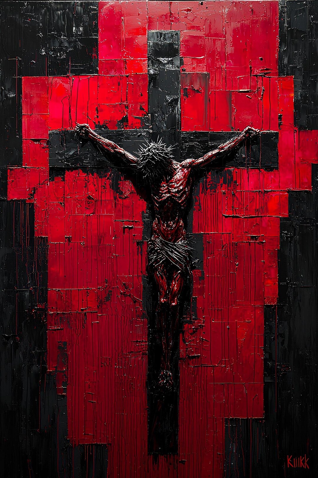 Ang Kiukok Inspired Crucifix Art Printable | Cubist Expressionist ...