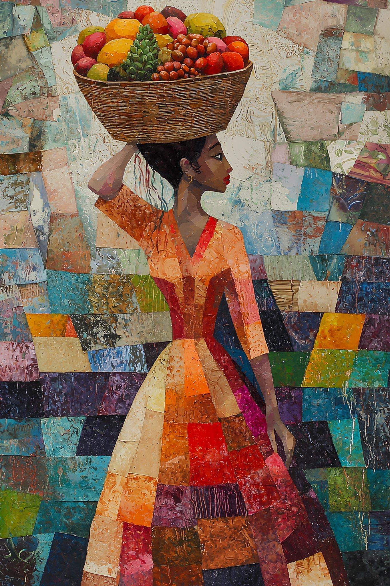 Abstract Filipino Wall Art Inspired by Jose T. Joya – Fruit Vendor ...