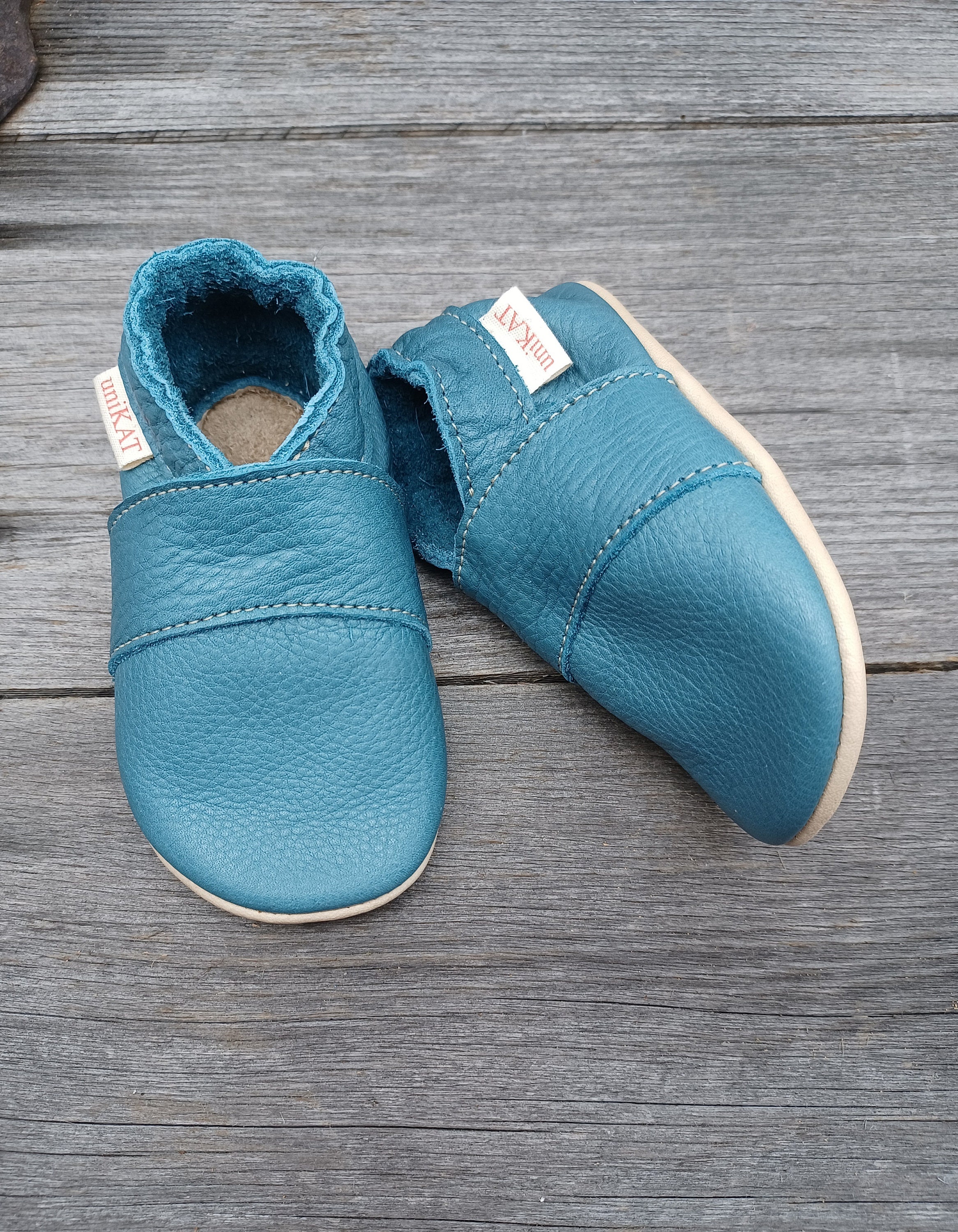 Crawling Shoes, Plain, Blue Organic Leather - Etsy
