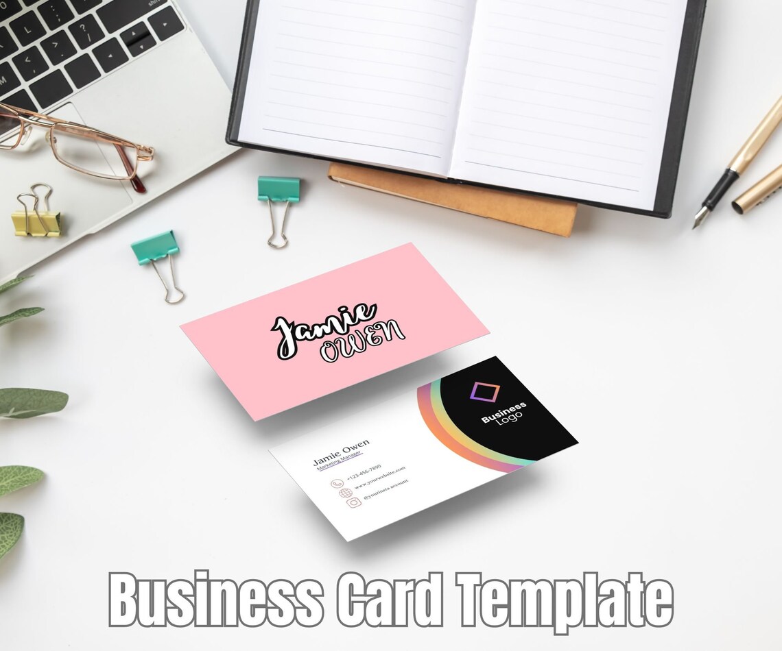 Printable Business Card Template, Instant Download, DIY Calling Card ...