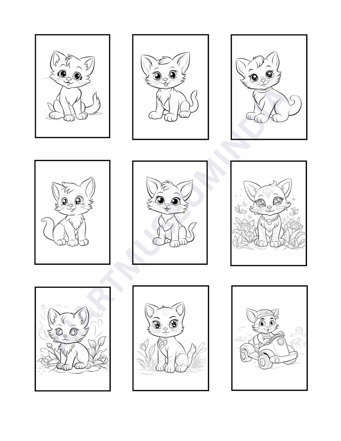 Coloring Book for Kids| Cute Cats - Etsy