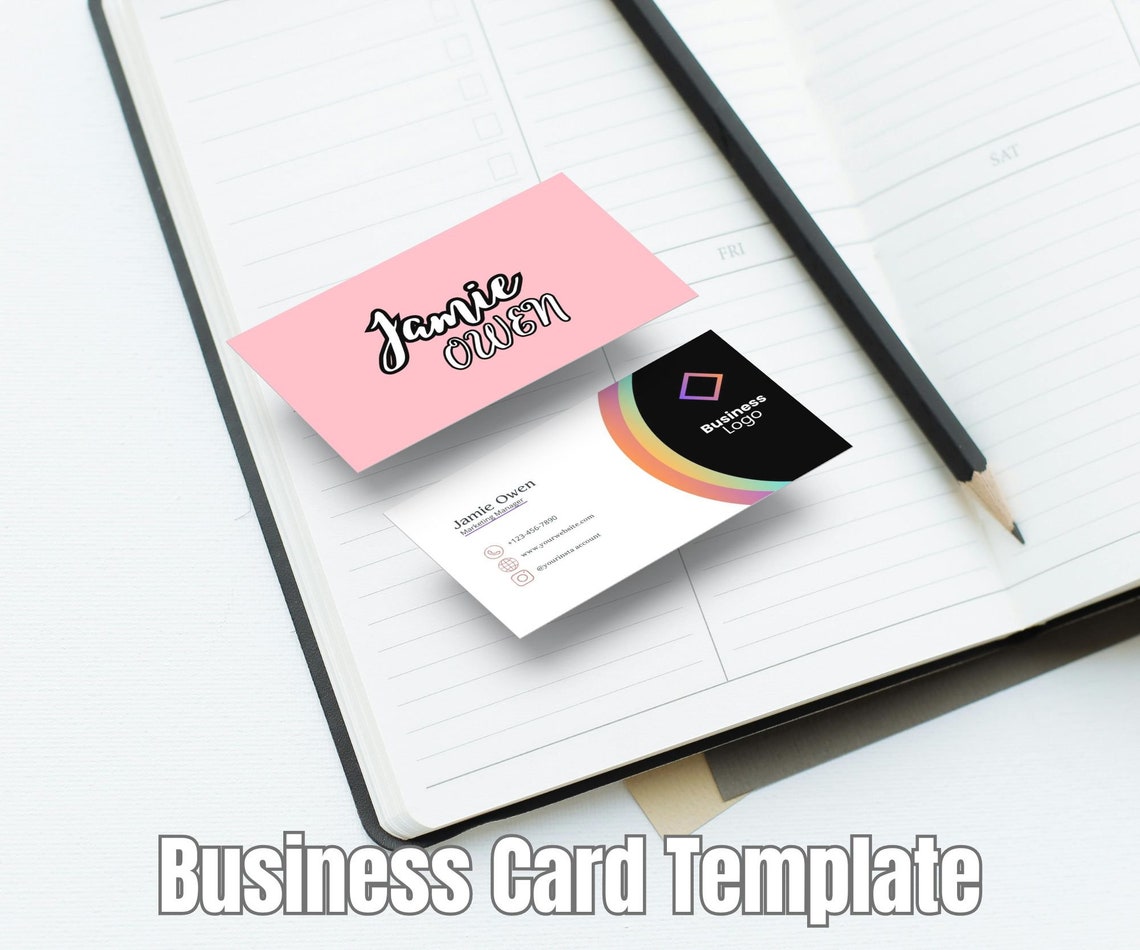 Printable Business Card Template, Instant Download, DIY Calling Card ...