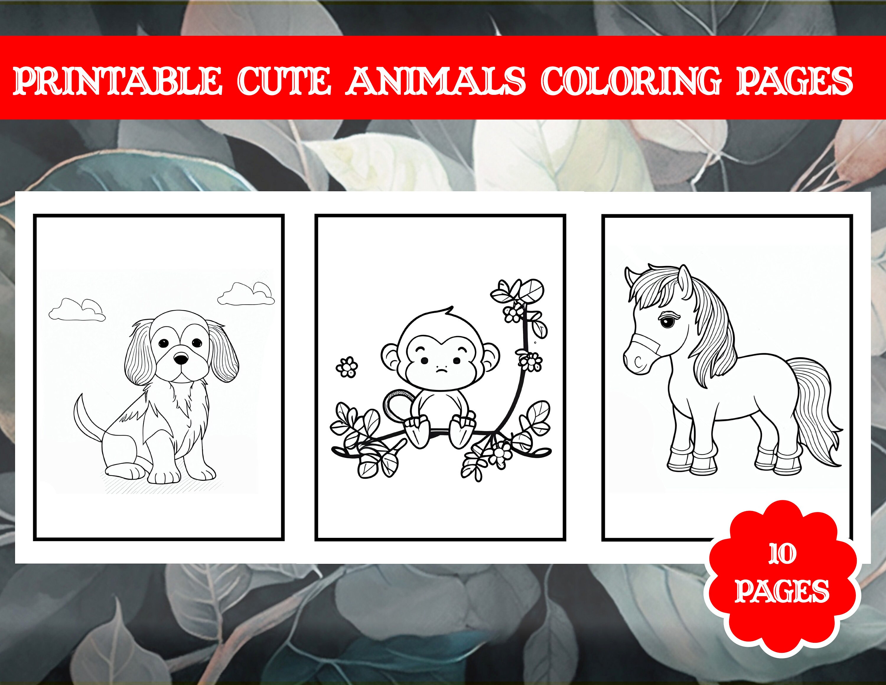 10 Printable Coloring Page for Kids. Instant Download. - Etsy