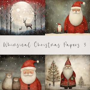 20 Whimsical Christmas Printable Art Pages| Digital Download JPG Paper ...