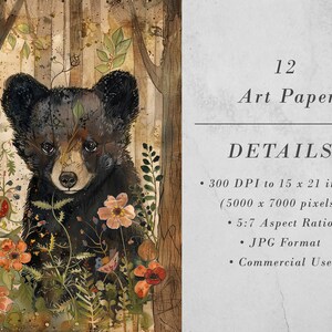 Whimsical Woodland Printable Art Pages| Digital Download Paper Set ...