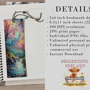 Surreal River Printable Bookmarks| 15 Whimsical Landscape Graphics ...