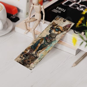 Steampunk Dogs Printable Bookmarks| 20 Quirky Mixed Media Dog Bookmark ...