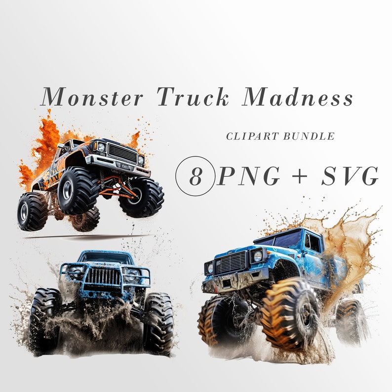 Monster Truck SVG Bundle Monster Truck Clipart Commercial - Etsy