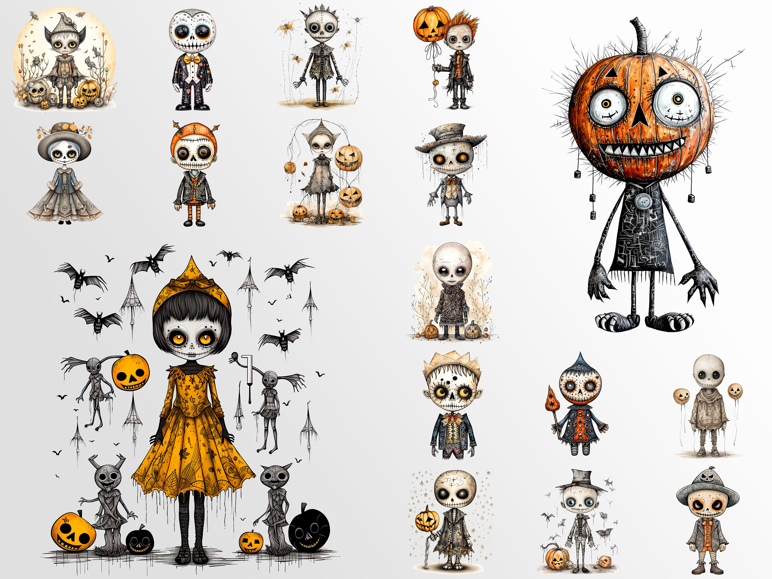 Cute Halloween Characters Clipart III: Halloween Art for Crafts and ...
