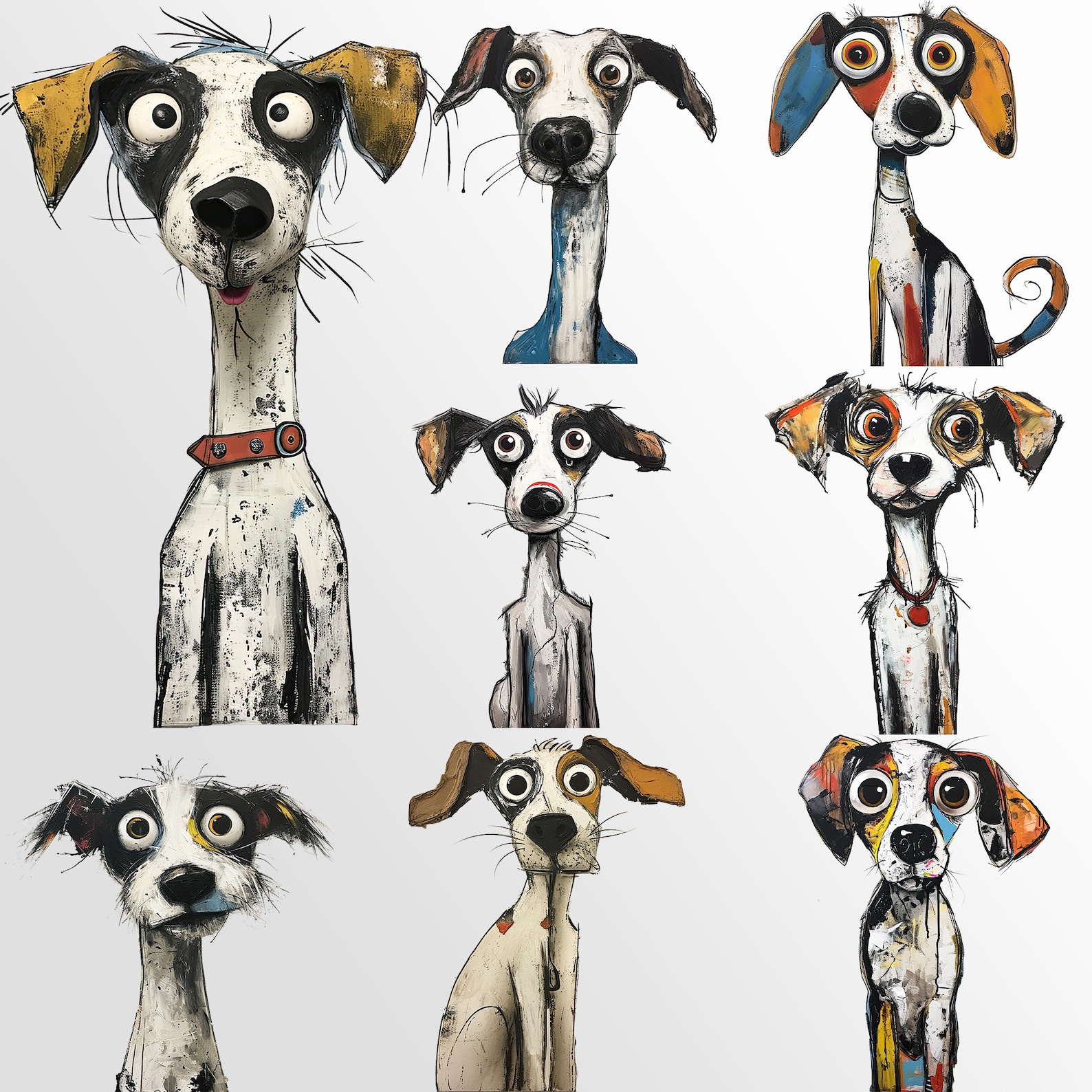 The Muttley Crew Clipart: Quirky Dog Characters | Mixed Media Mutts ...