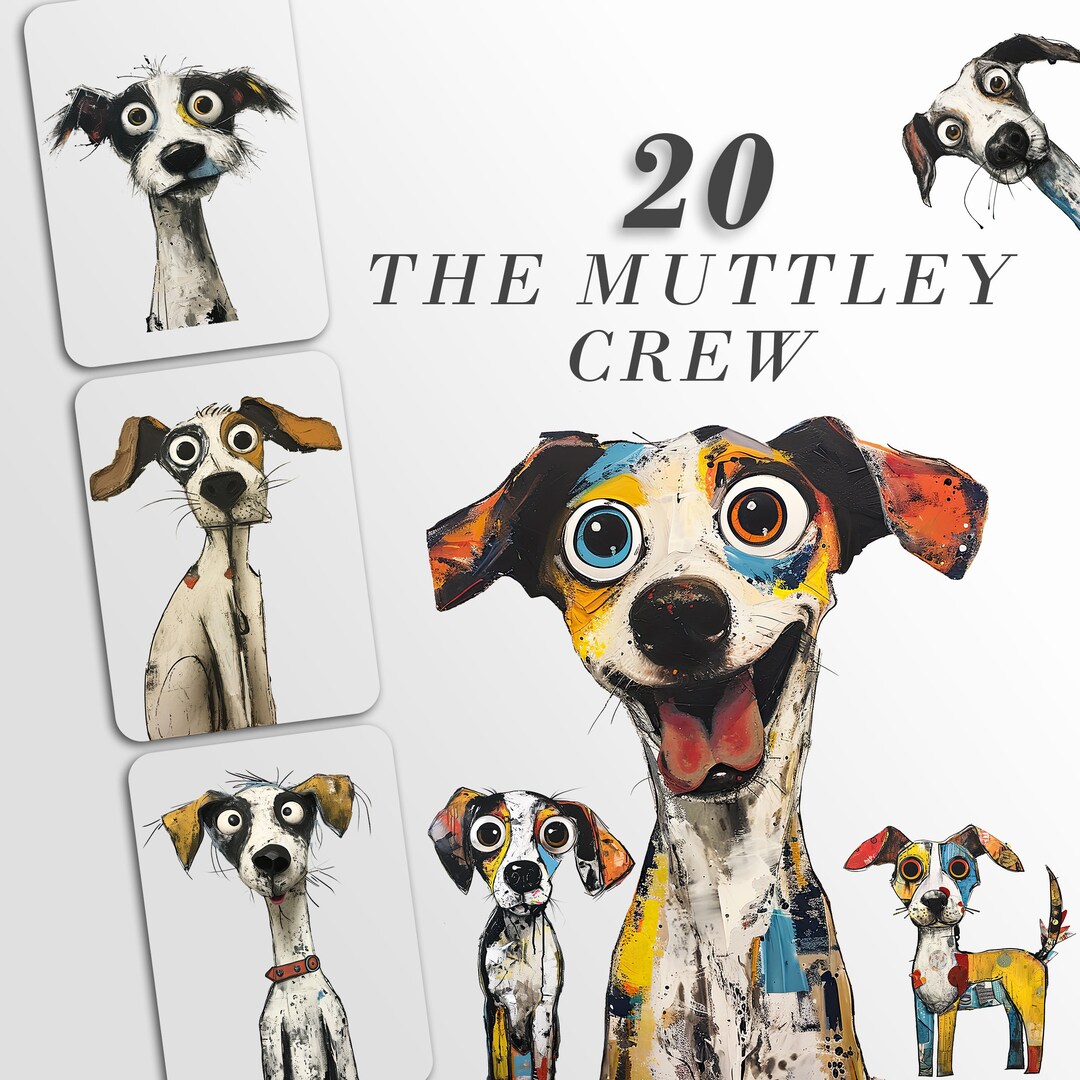 The Muttley Crew Clipart: Quirky Dog Characters | Mixed Media Mutts ...