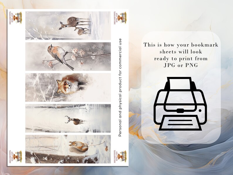 10 Winter Animals Printable Bookmarks | Digital Download JPG Bookmark ...