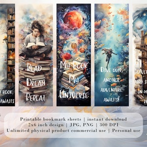 15 Reading Affirmation Printable Bookmarks | Digital Download JPG ...