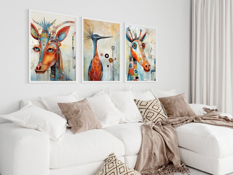 57 Abstract Animal Printable Art Pages| Digital Download JPG Paper Set ...