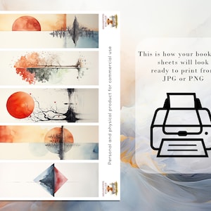 Watercolor Landscape Printable Bookmarks| 10 Minimalist Design ...