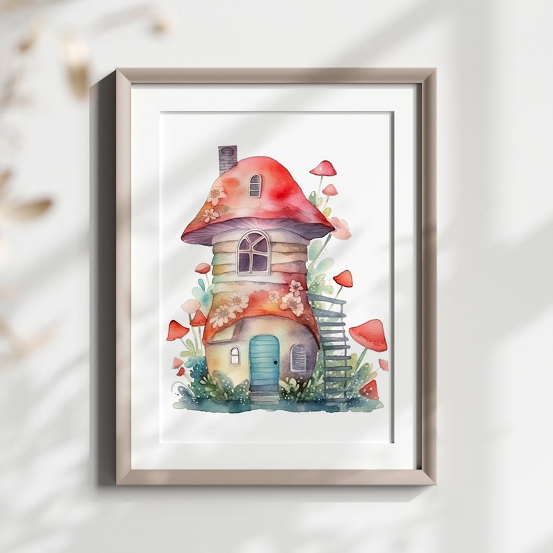 Watercolor Fairy House Clip Art Fairy House Digital - Etsy