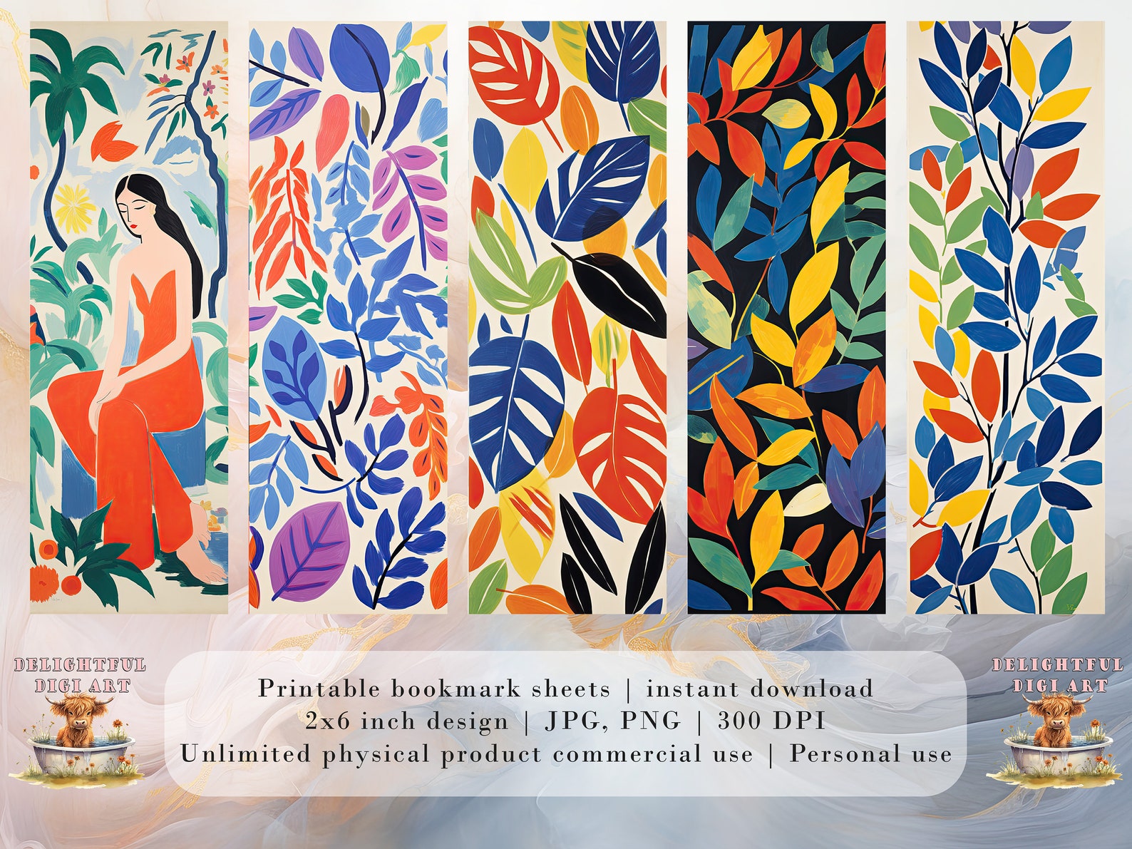 15 Henri Matisse Inspired Printable Bookmarks Digital Download JPG ...