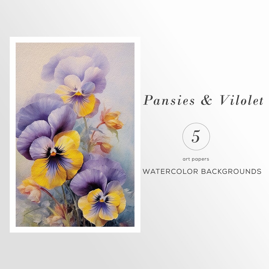 Floral Watercolor Clipart, Violet Flowers Clipart, Purple Watercolor ...