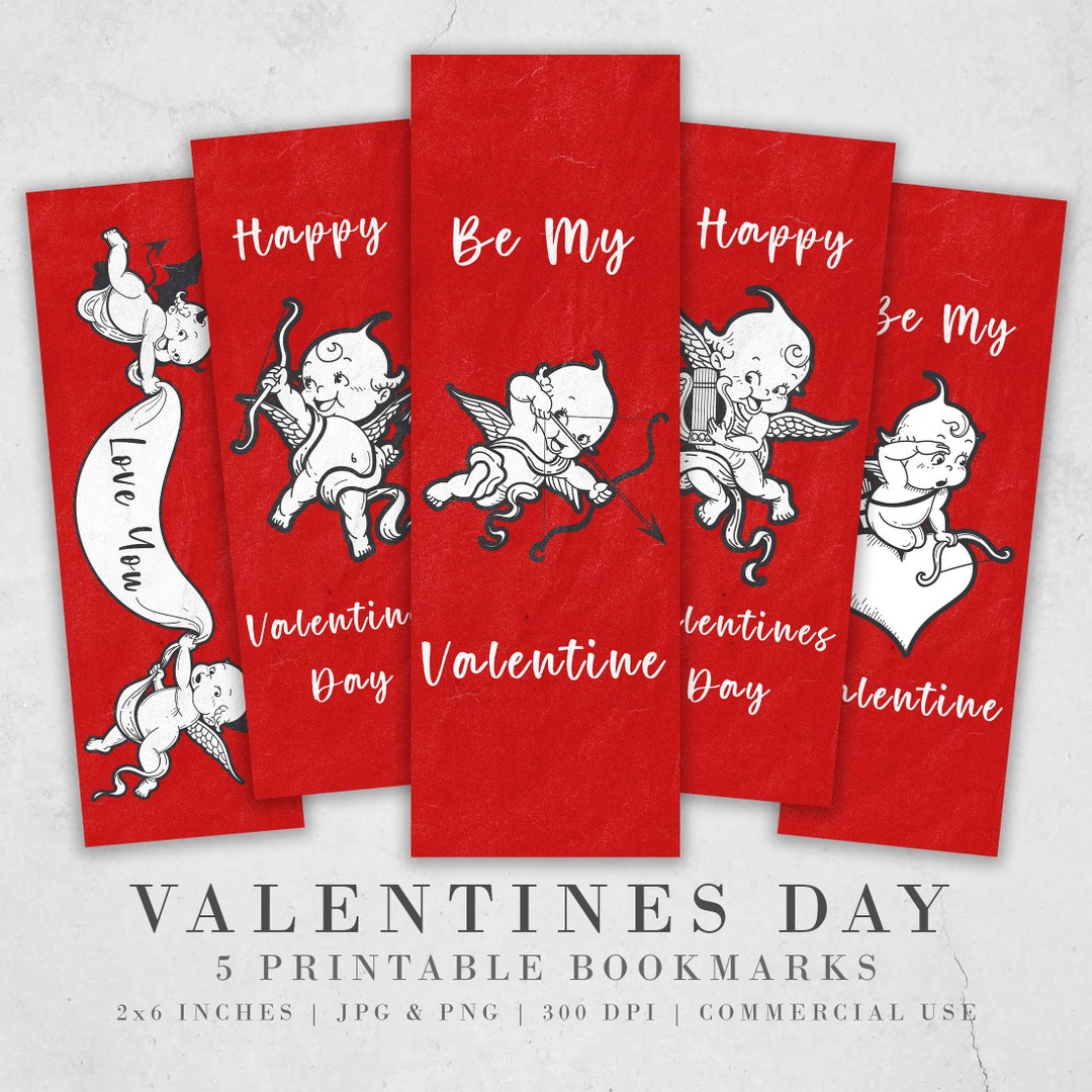 Valentines Day Cherub Printable Bookmarks| Digital Download JPG ...