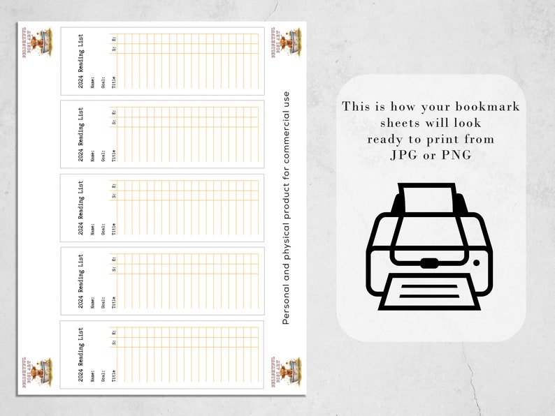 2025 Reading List Printable Bookmark | Reading Lover Gift | PNG ...