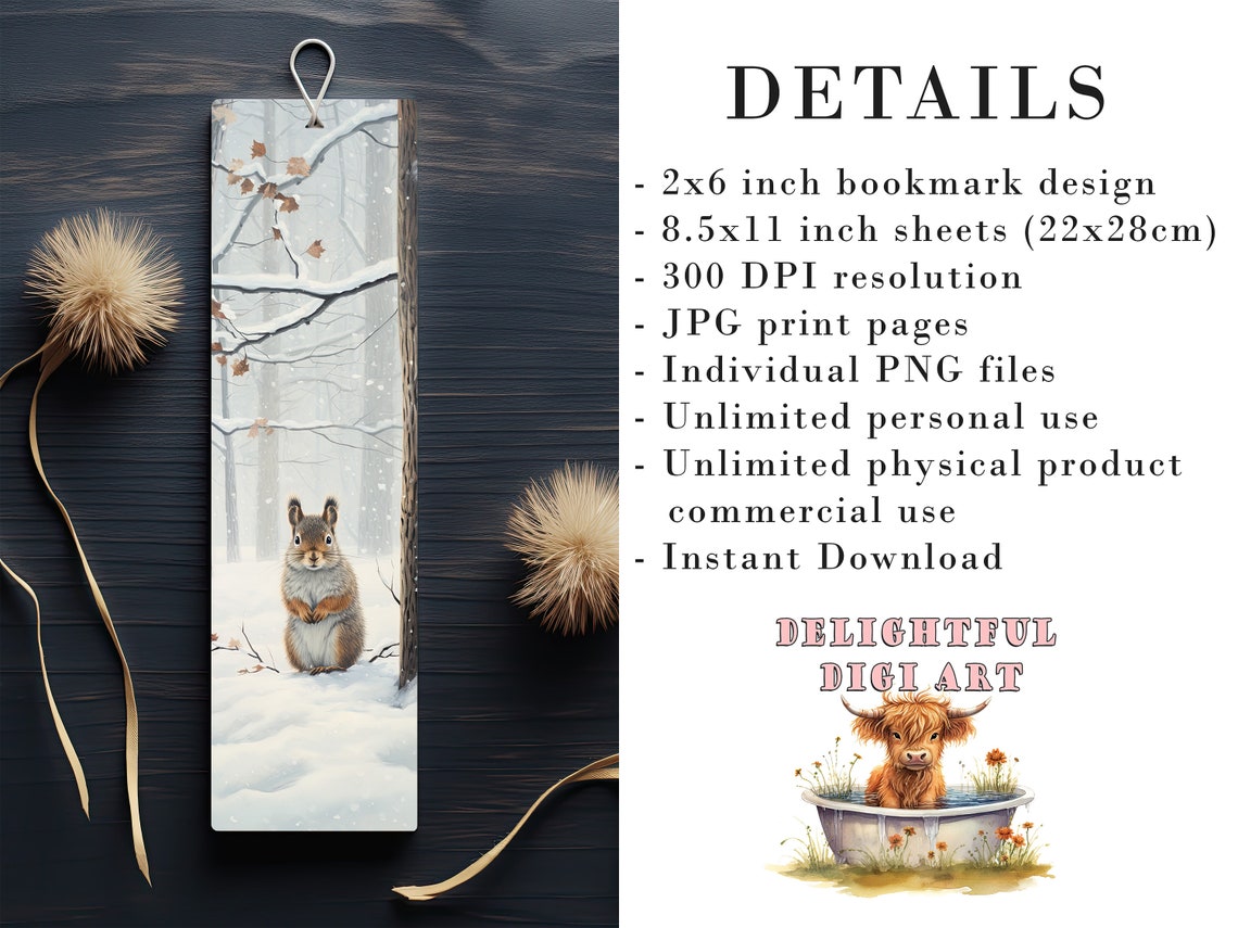 10 Winter Animals Printable Bookmarks | Digital Download JPG Bookmark ...