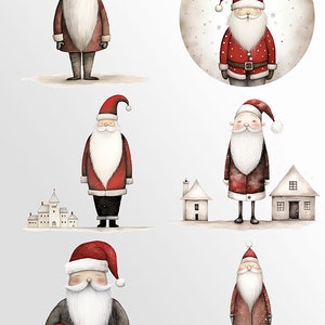 Whimsical Santa Clipart: Jolly Santa Graphics for Christmas Crafts and ...