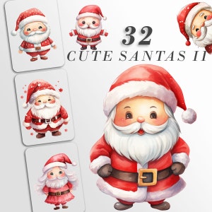 Cute Santa Clipart: Santa Claus Art for Christmas Crafts and Decor ...
