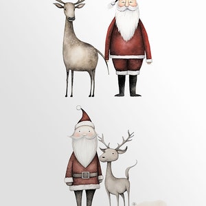 Whimsical Santa Clipart: Jolly Santa Graphics for Christmas Crafts and ...