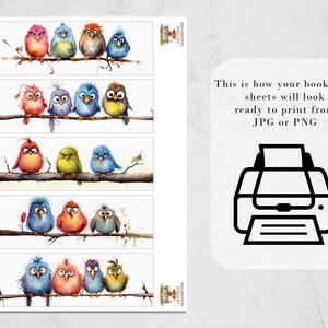Funny Birds Printable Bookmarks | Digital Download JPG Bookmark Sheets ...