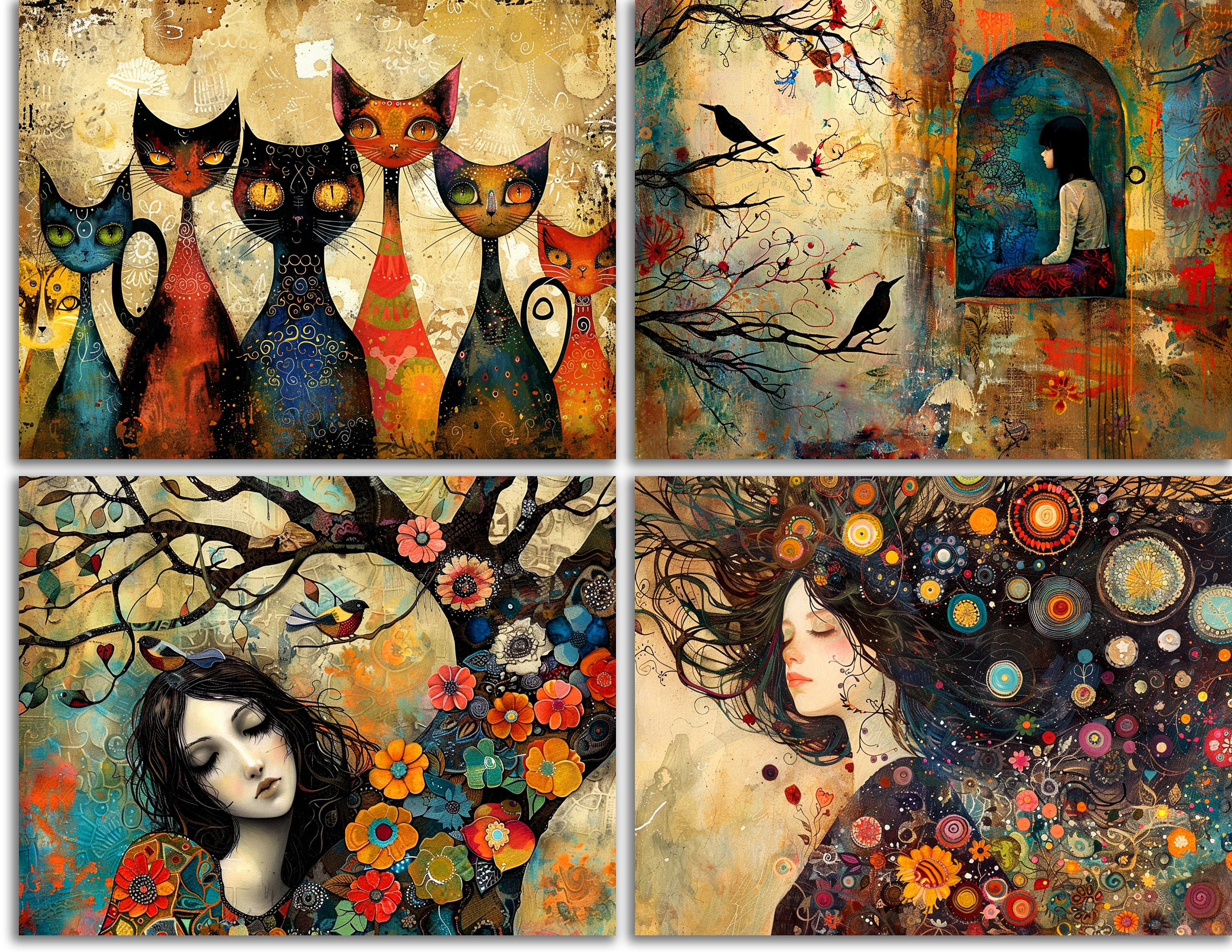 Surreal & Colorful Printable Art Pages: Whimsical Art Pack, Quirky ...