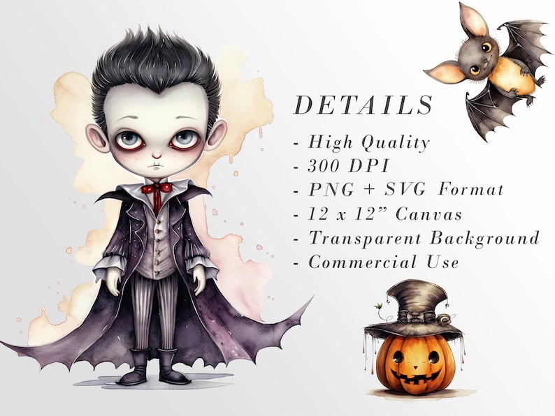 Cute Halloween Characters Clipart: Halloween Art for Crafts and Decor ...