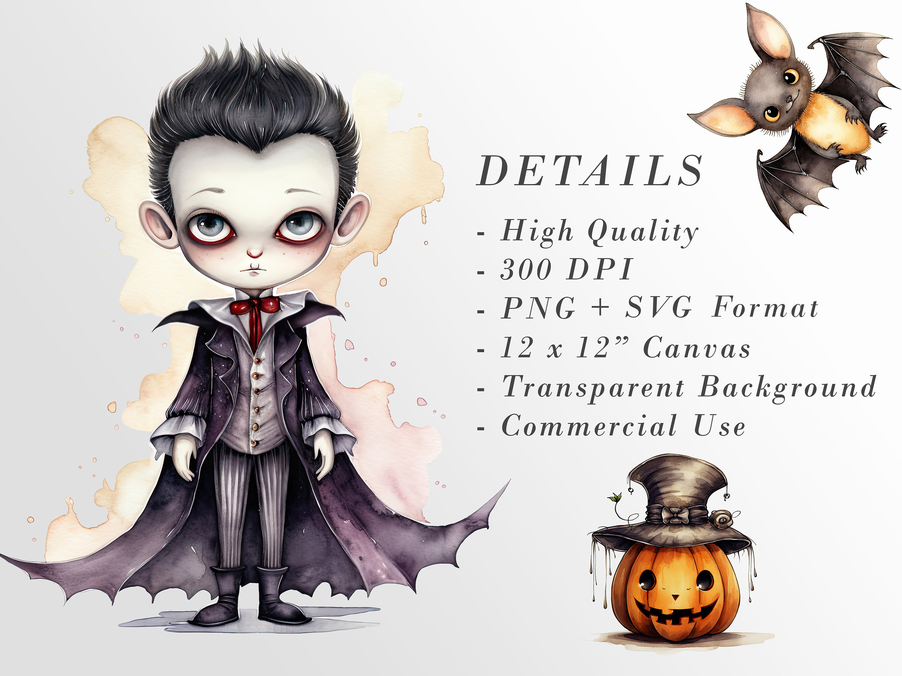 Cute Halloween Characters Clipart: Halloween Art for Crafts and Decor ...