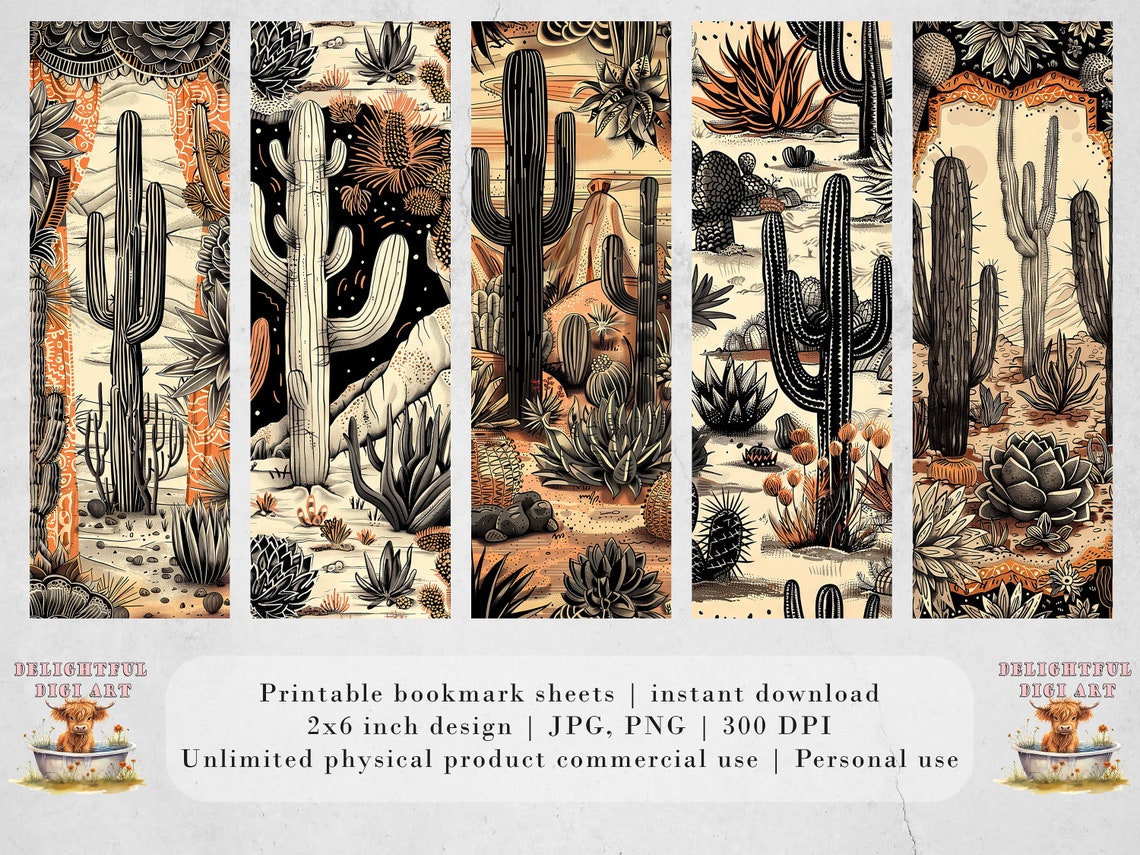 Boho Desert Vibes Printable Bookmarks| 10 Western Country Rustic ...